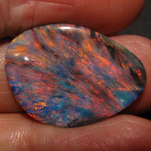 Lightning Ridge Black Opal Stunning Red on Black Straw Pattern 8.6 ...
