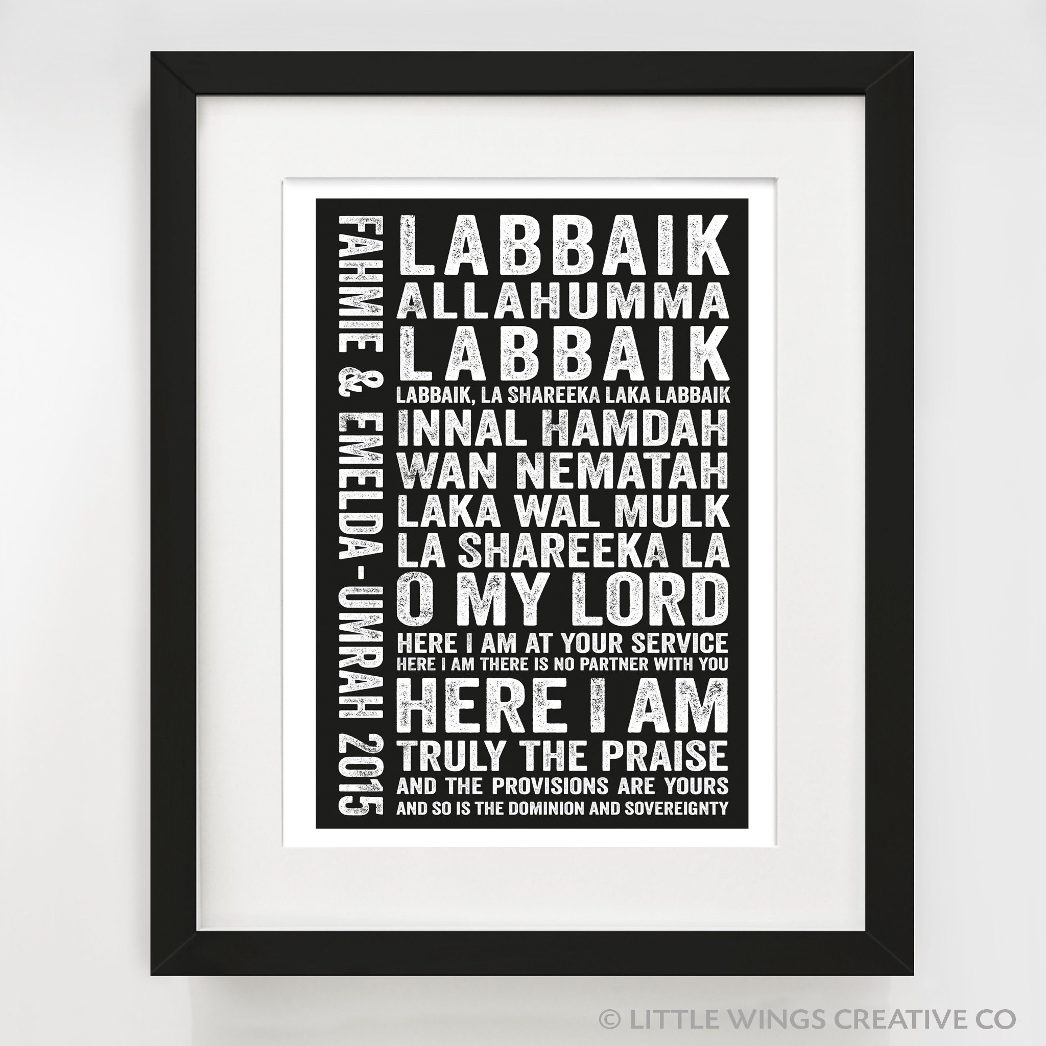 Hajj Umrah Mubarak Gift, Labbaik Type Islamic Wall Art, Hajj Gift ...