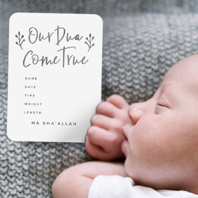 Muslim Baby Milestone Cards watercolour Islamic Baby Gift - Etsy