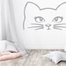 Cute Cat Face Wall Decal Mural Art Big Kitty Kitten Theme Bedroom ...