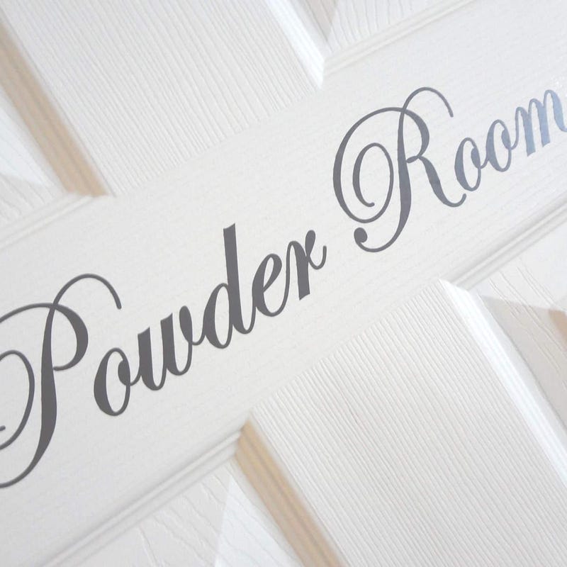 Powder Room Signs Blue - Etsy