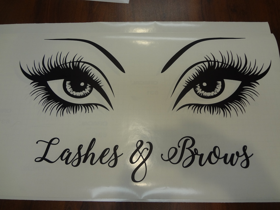 Lashes and Brows Decal Sign Sticker Beauty Salon Shop Nails | Etsy