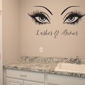 Lashes and Brows Decal Sign Sticker Beauty Salon Shop Nails Eyebrows ...