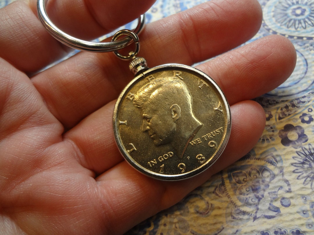 1989 Kennedy Half Dollar Keychain: 36th Birthday Gift - Etsy
