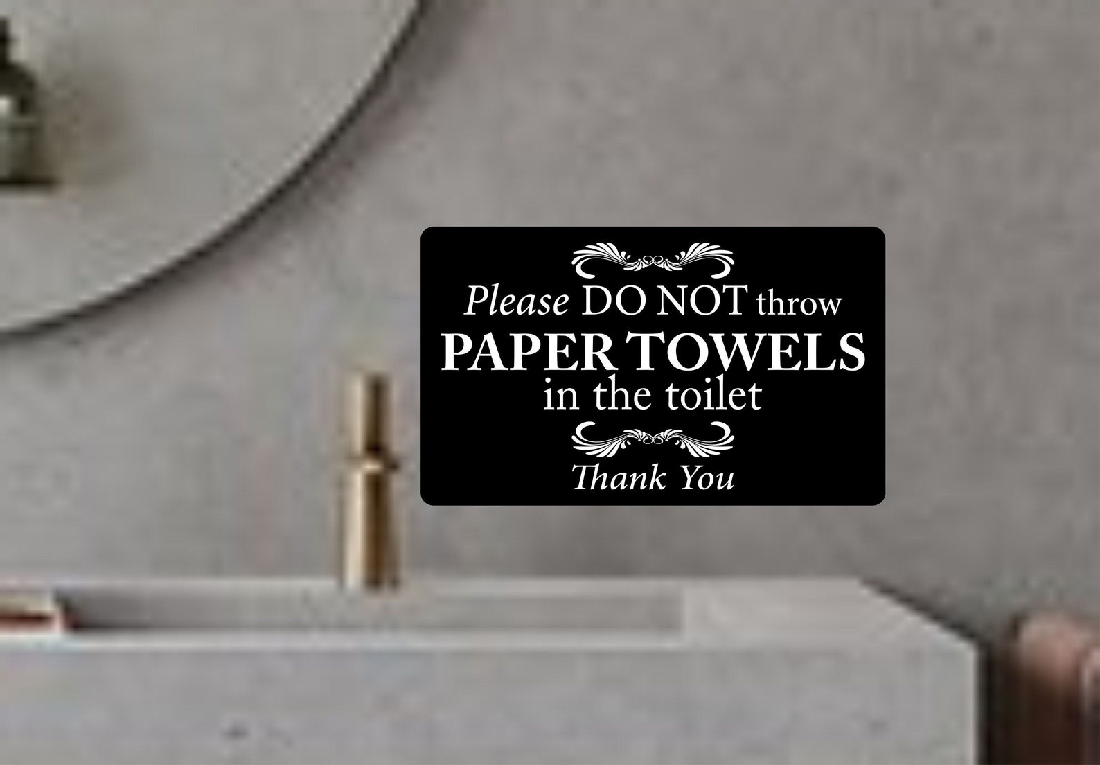3 Decal Please Do Not Throw Paper Towels in the Toilet Sticker - Etsy
