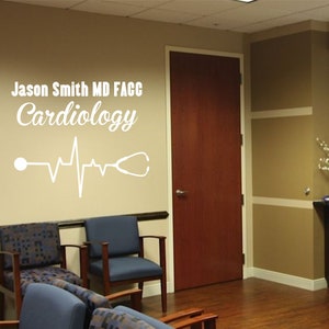 Wall Decal Stethoscope Heartbeat Cardiology Nurse Rn LPN Heart Doctor ...