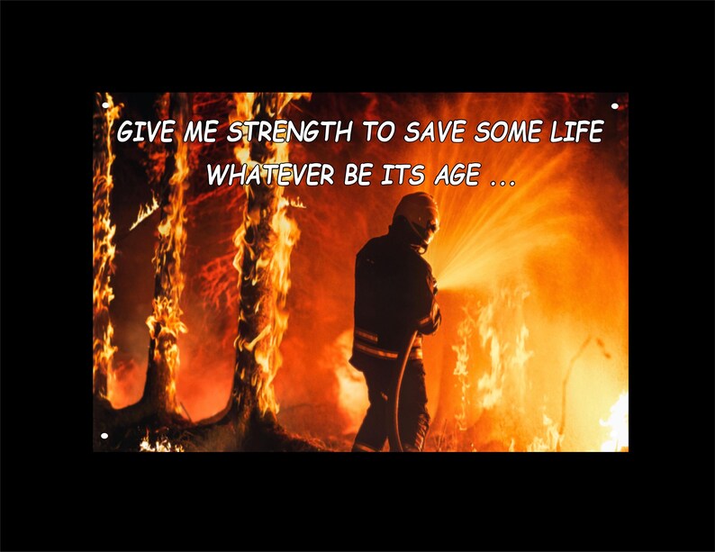 Fireman Firefighter Sign: Metal Wall Decor Poem Saying Quote Gift - Etsy