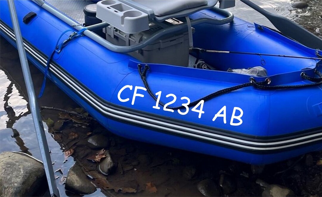 2 Decals CF Numbers Boat Watercraft Yacht Pontoon Registration State ...