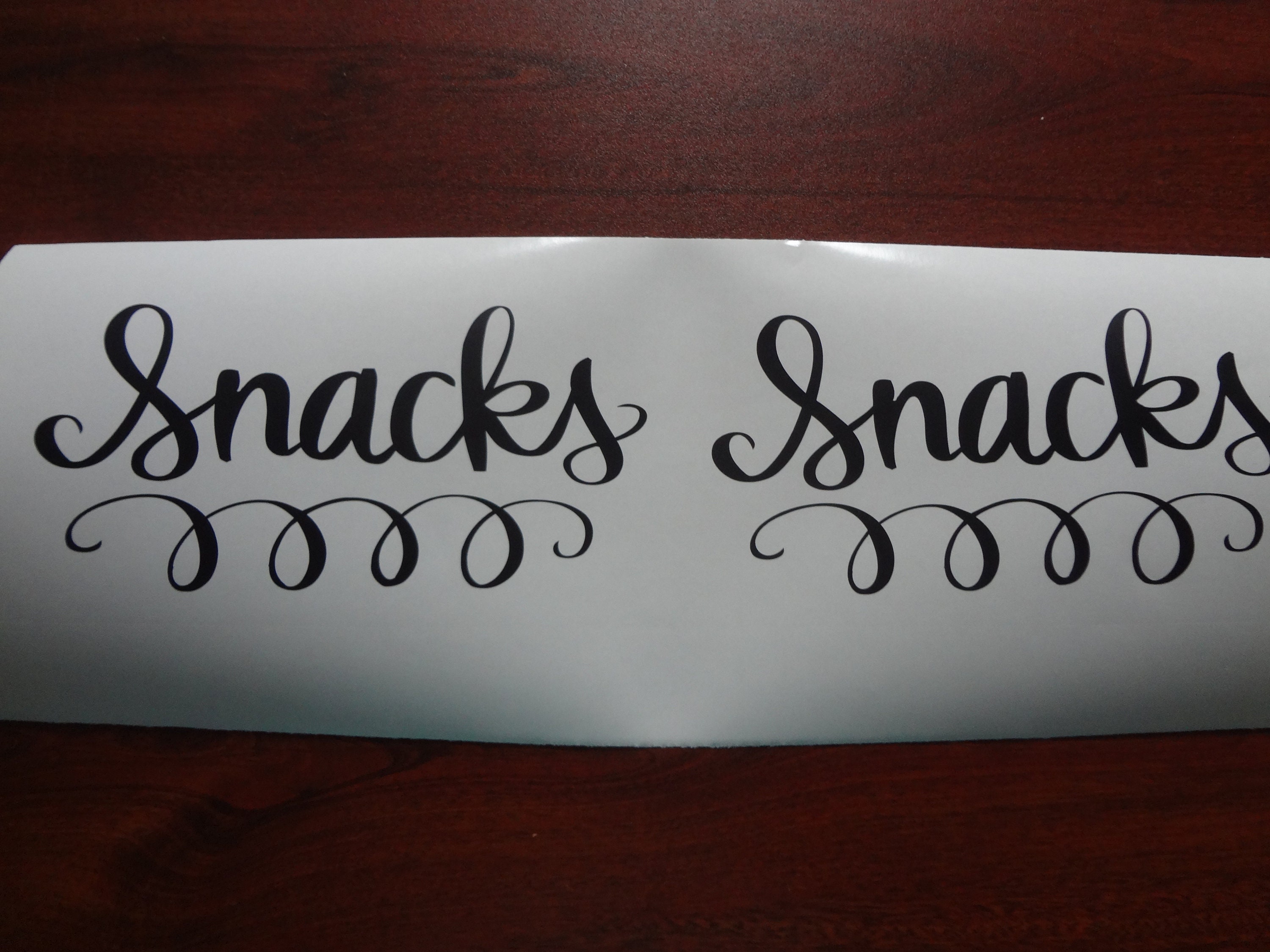 Snacks Vinyl Decal Sign: DIY Business, Office, Pantry (set of 2) - Etsy