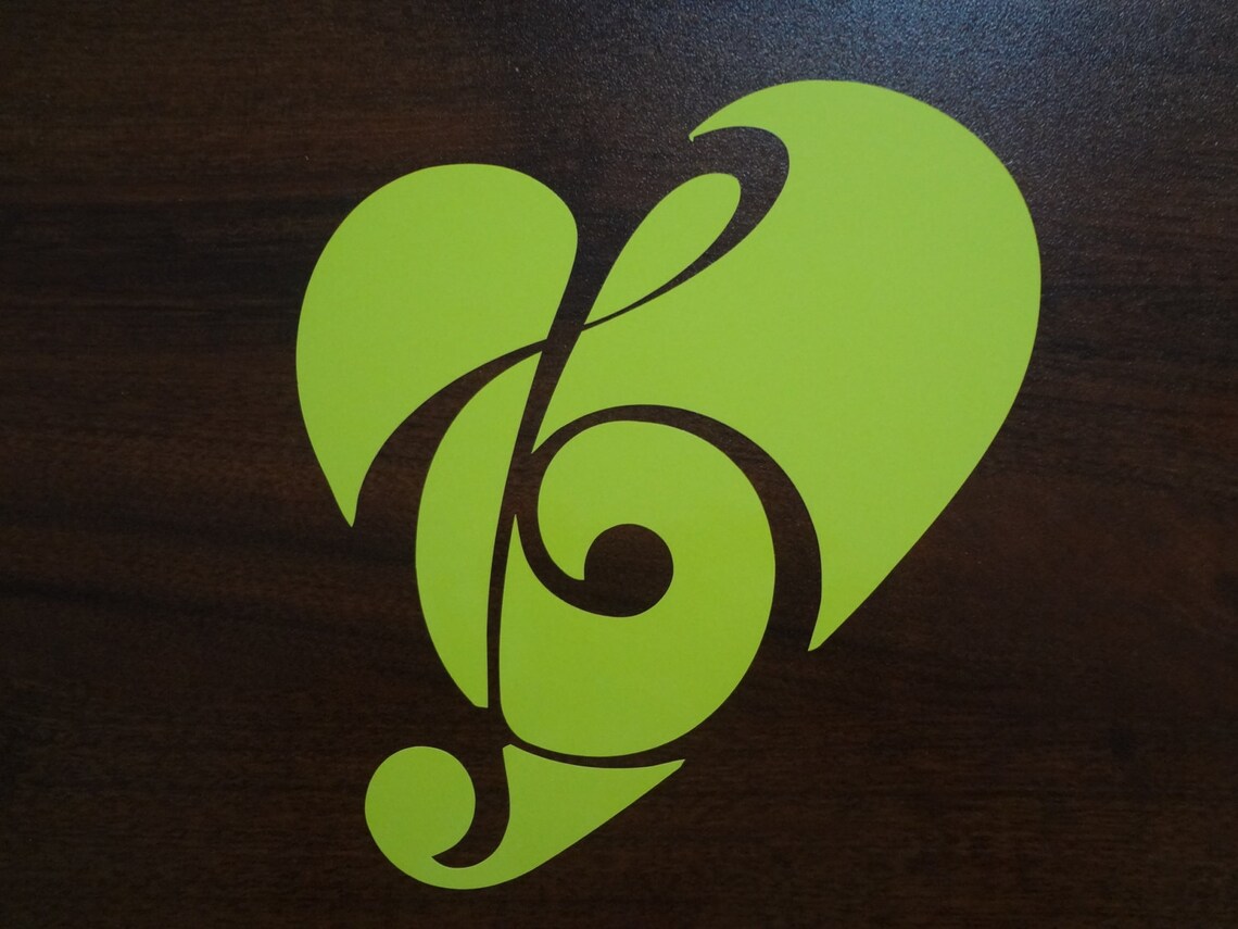 Heart Treble Clef Music Decal - Car, Truck, Laptop Sticker - Etsy