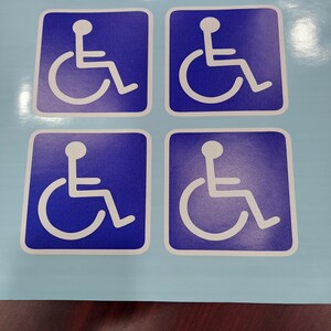 4 Decals Wheelchair Handicap Sticker Vehicle Van Truck Car SUV Mobility ...