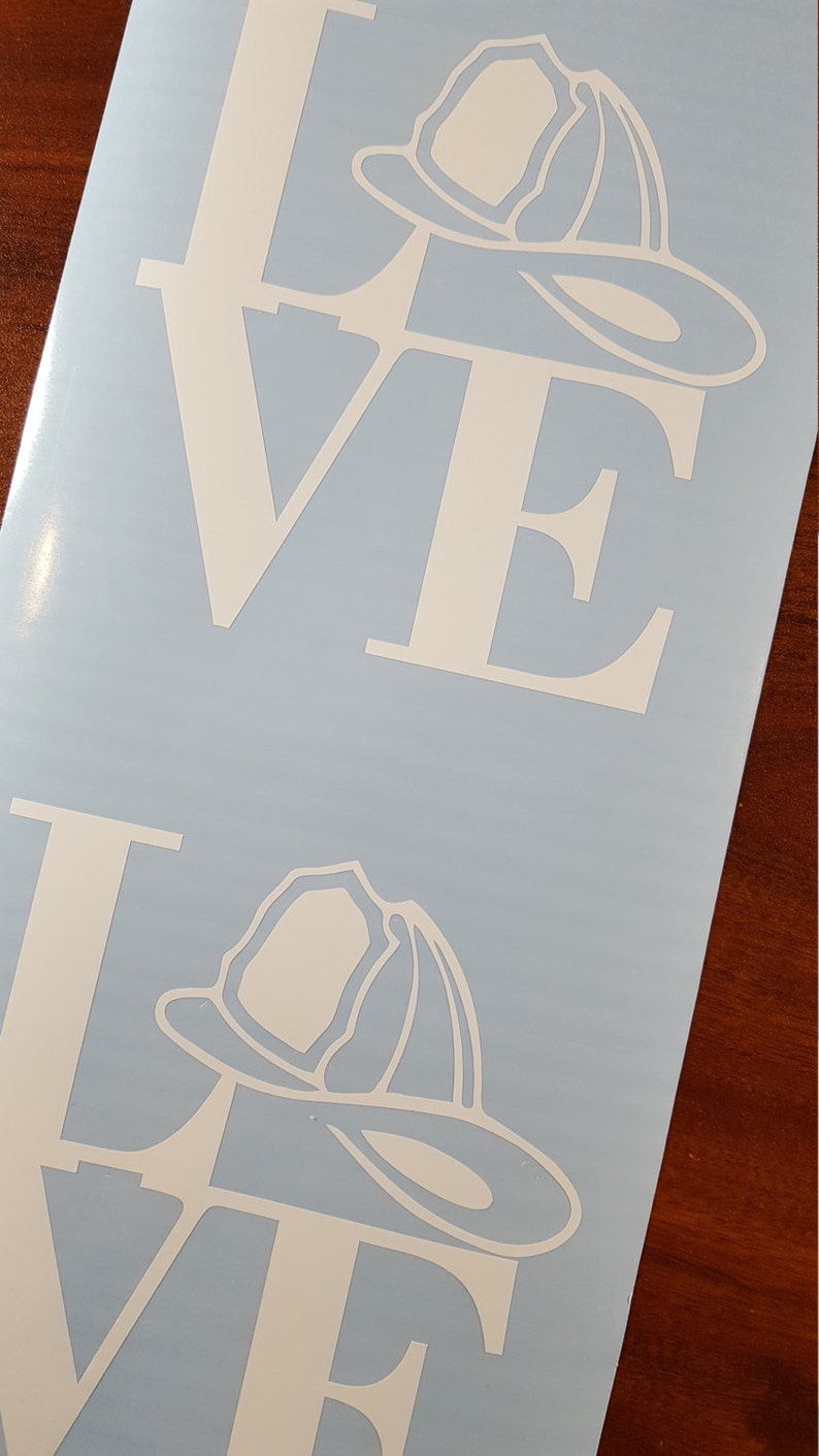 2 Love Firefighter Fireman Wife Decal Window Sticker Gift Fire | Etsy