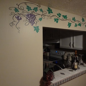 Grape Vine Decal Wine Home Decor Wall Art Sticker Kitchen Dining Room ...