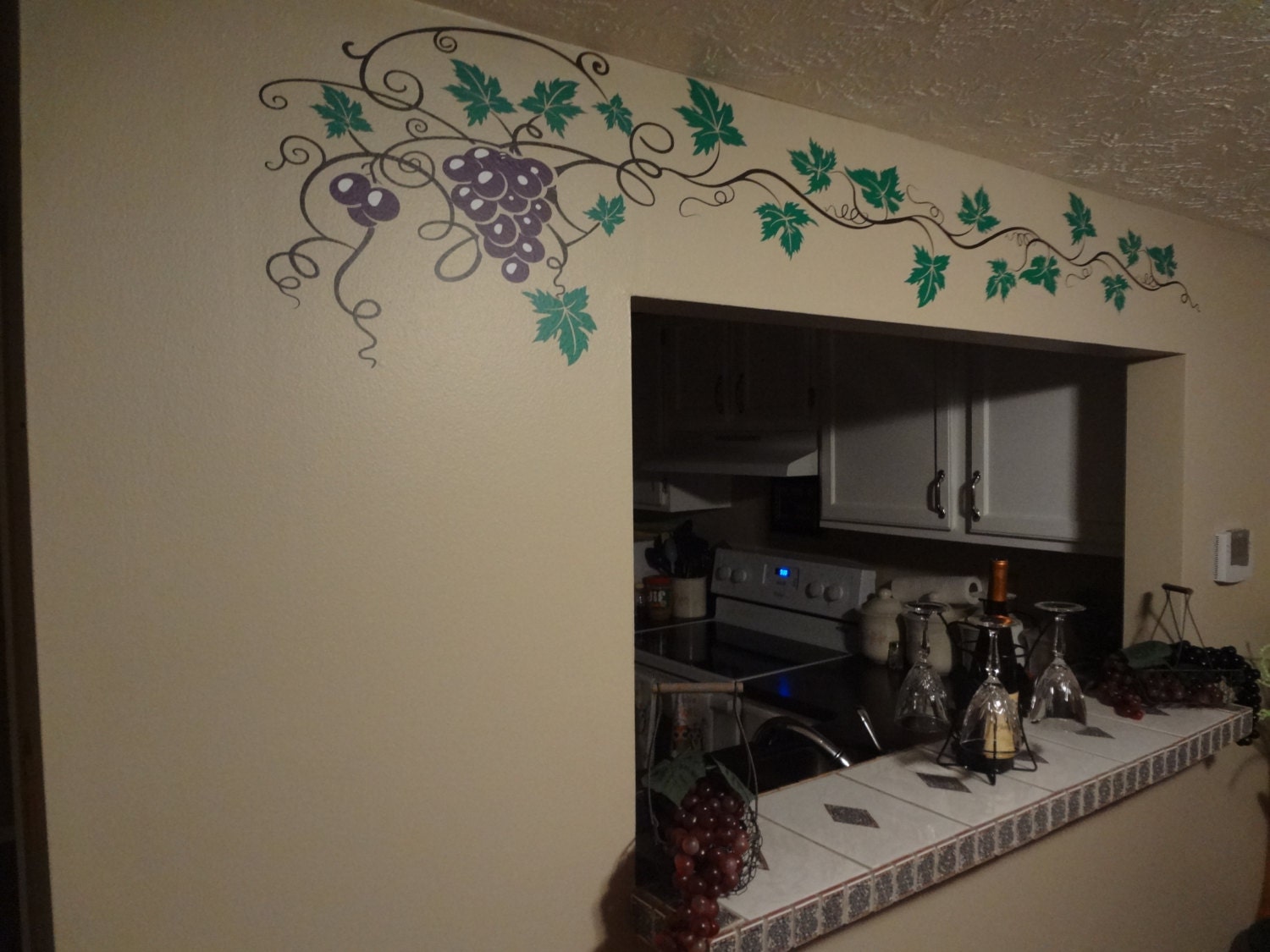Grape Vine Decal Wine Home Decor Wall Art Sticker Kitchen | Etsy