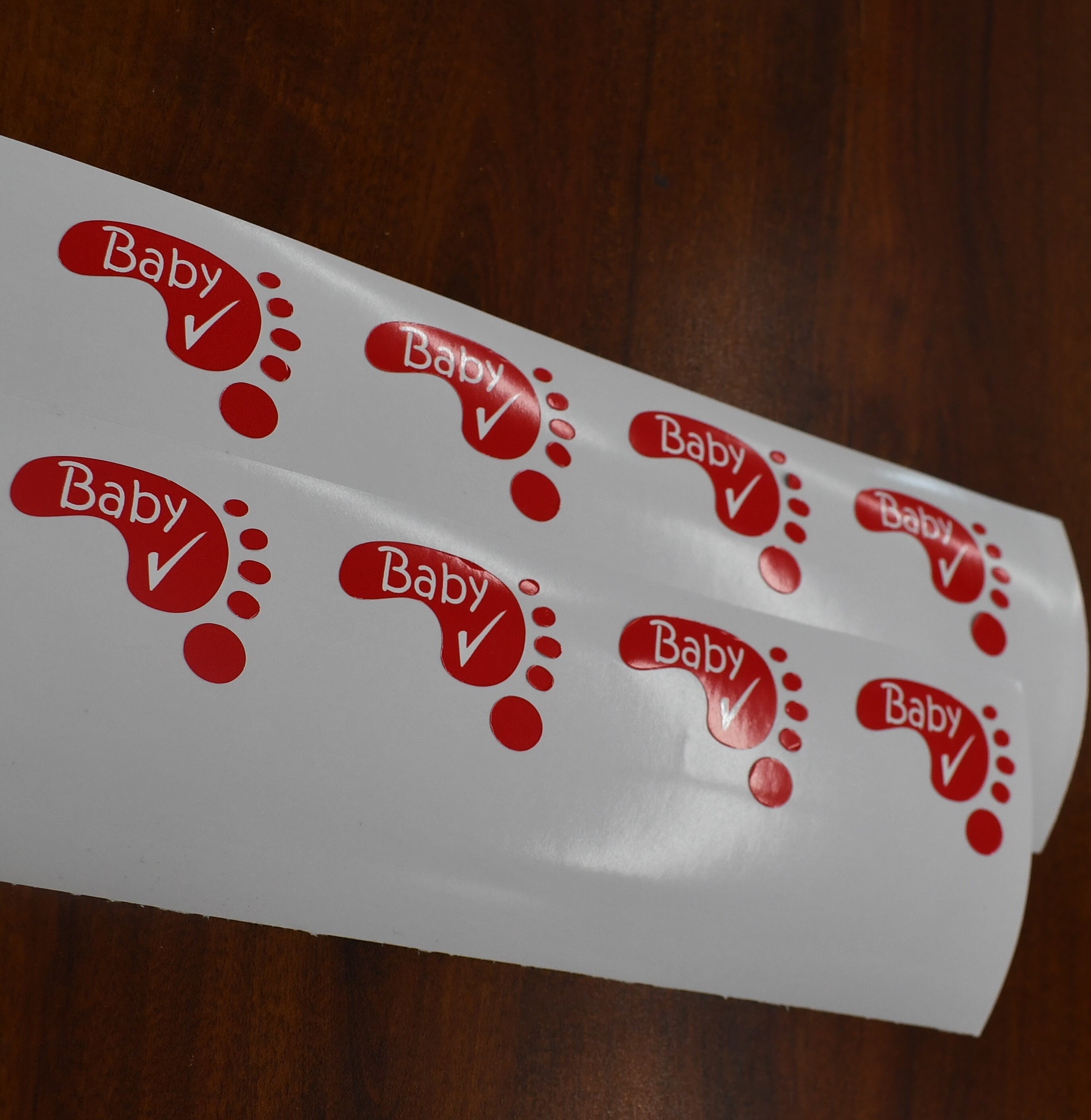 Set of 8 Baby Feet Check Decal Footprints Safe on Board Hot - Etsy