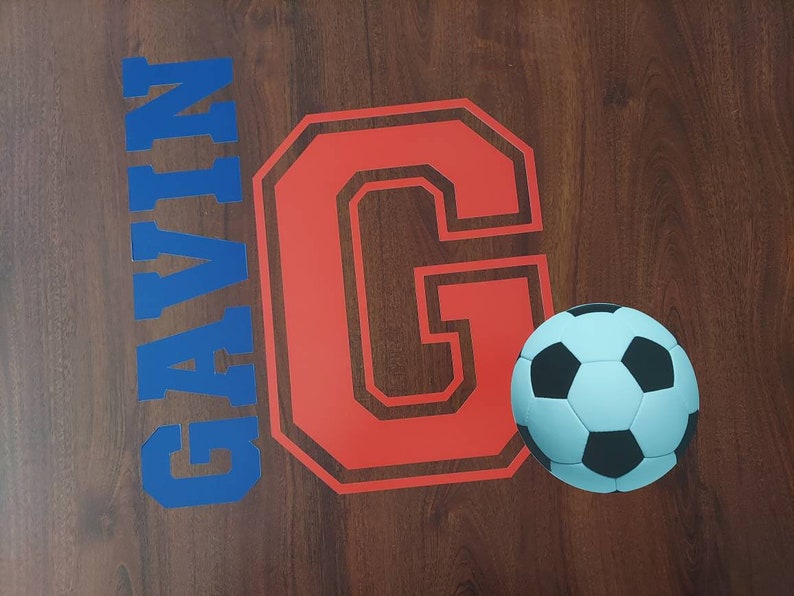 Soccer Ball Theme Name Initial Decal Sticker Wall Monogram - Etsy