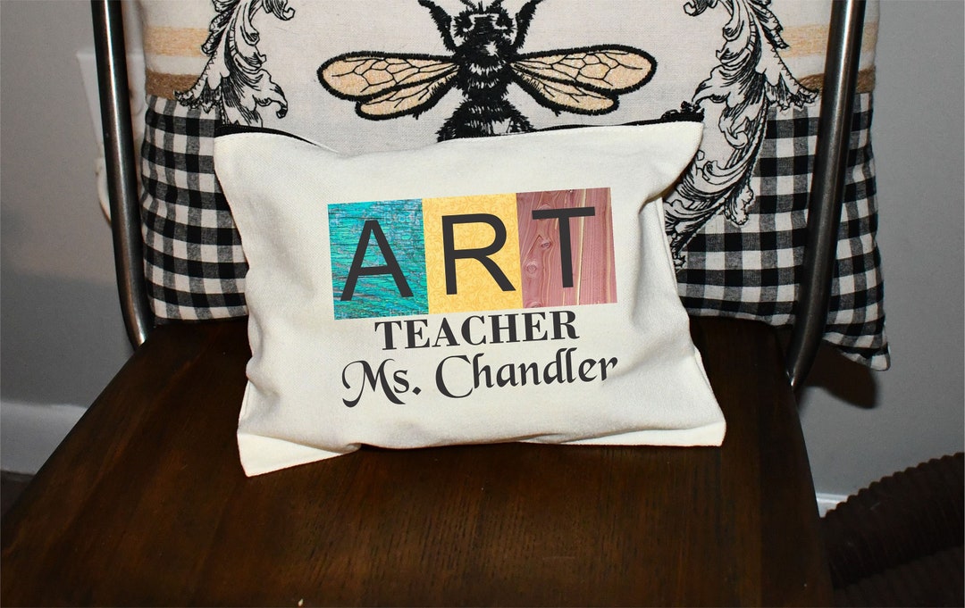 Personalized Art Teacher Canvas Pouch, Custom End of Year Gift - Etsy
