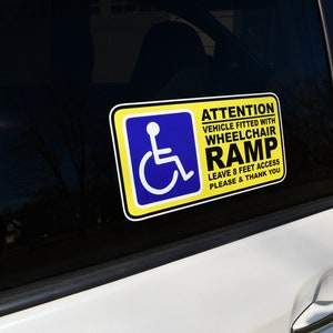 Wheelchair Ramp Vehicle Decals: Leave 8 Feet Access - 5x10" (set of 2 ...