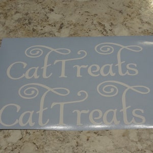 2 Cat Food Decal for Your Canister Can Sticker Vinyl Self Adhesive ...