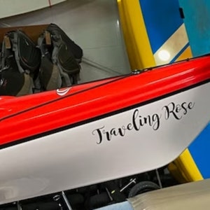 Boat Decal Sticker Name Numbers Kayak Boating Kayaking Canoe ...