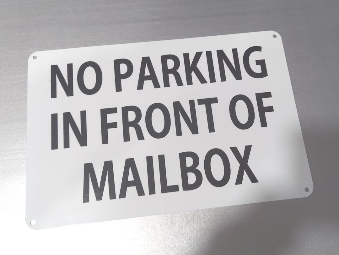 No Parking in Front of Mailbox Sign: Rustic Black Metal Aluminum - Etsy