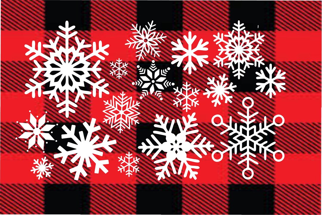 16 Snowflake Decals Let It Snow Window Décor Door Stickers 2 Inch to 8 ...