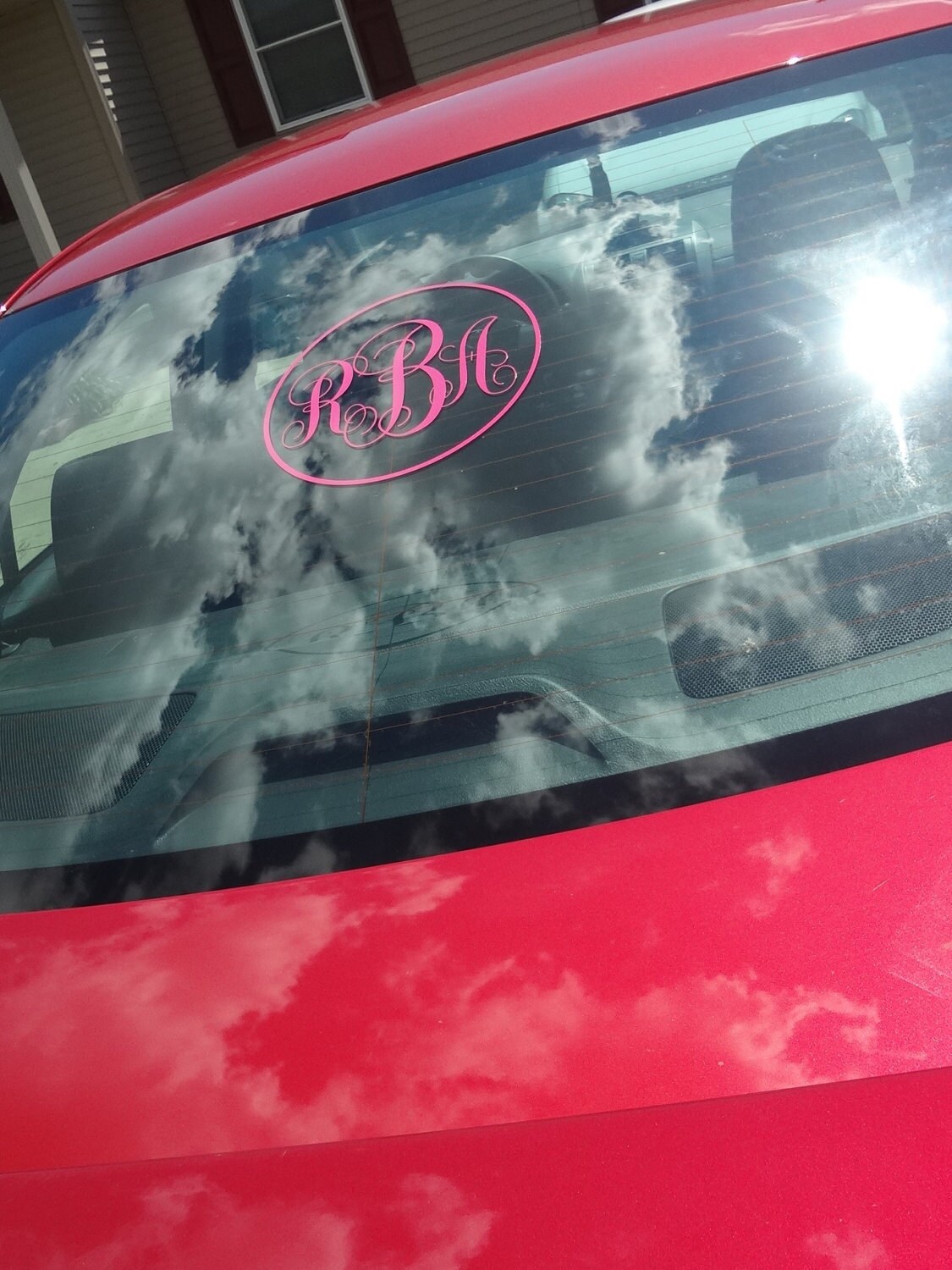 Big 9 Inch Initial Monogram Decal Sticker Rear Window Decal | Etsy