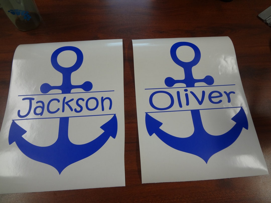 Anchor 2 Decals Nautical Wall Vinyl Personalized Name Custom Bedroom ...