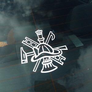 2 Decals Fireman Fire Department Window Firefighter Men Women Gift ...