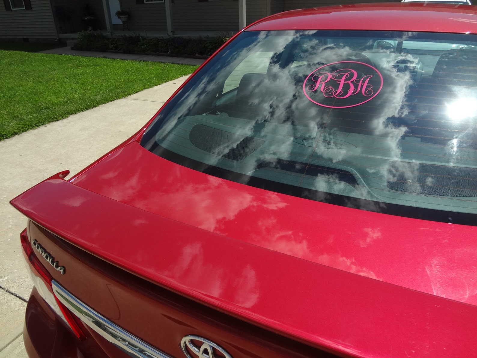 Big 9 Inch Initial Monogram Decal Sticker Rear Window Decal | Etsy