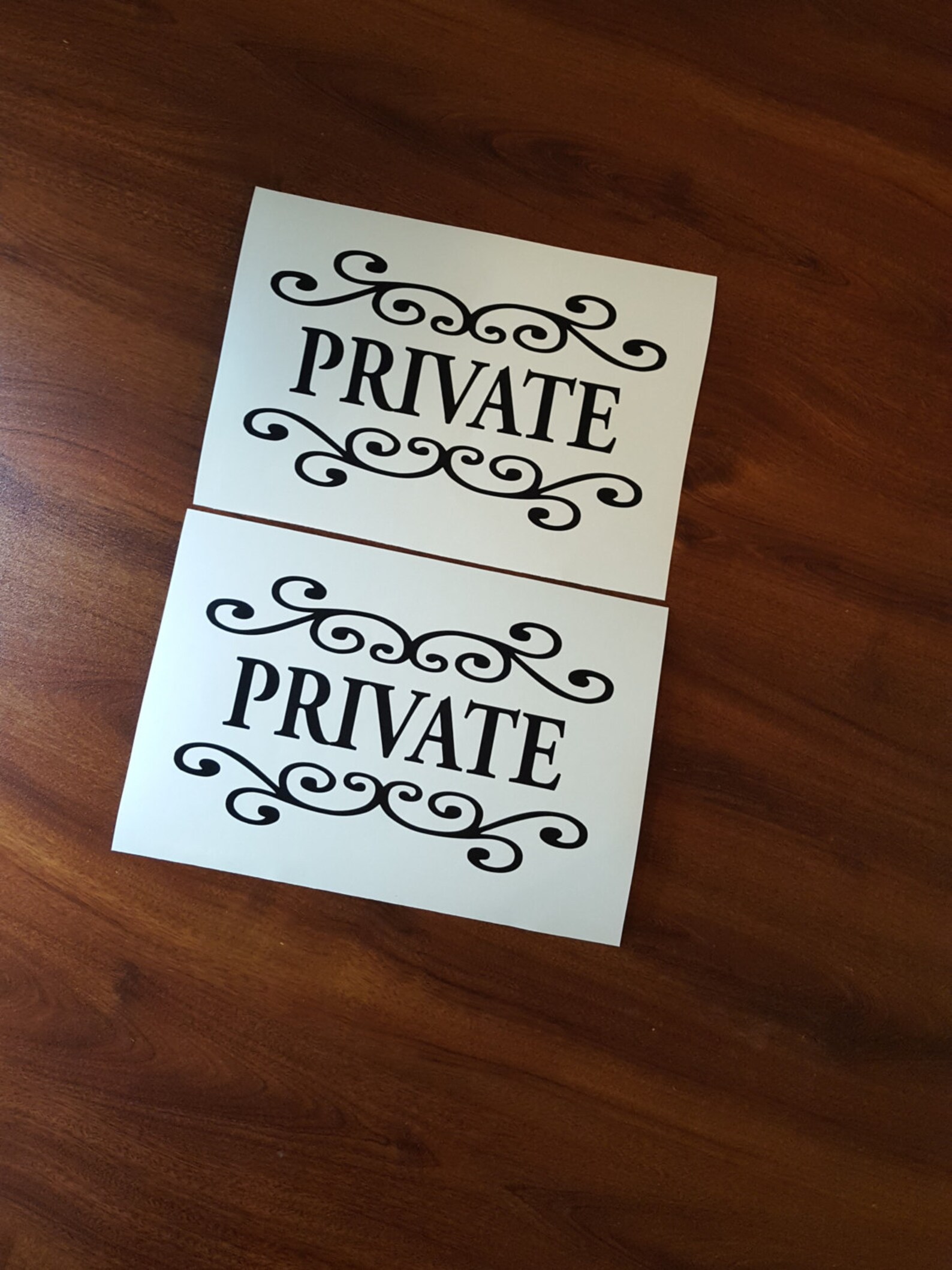 Private Scroll Vinyl Decal - Business Office Decor (set of 2) - Etsy