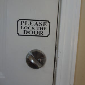 2 Please Lock the Door Decal Sign Wall DIY & Save Door Vinyl Letters ...
