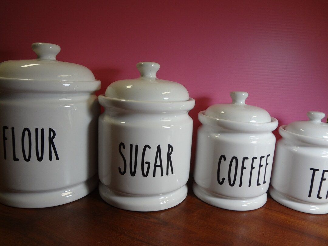 Canister Label Decals: Skinny Font Vinyl Stickers, Kitchen Organization ...