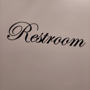 Restroom Decal Sign: DIY Vinyl Lettering, Business Door Decor (set of 2 ...
