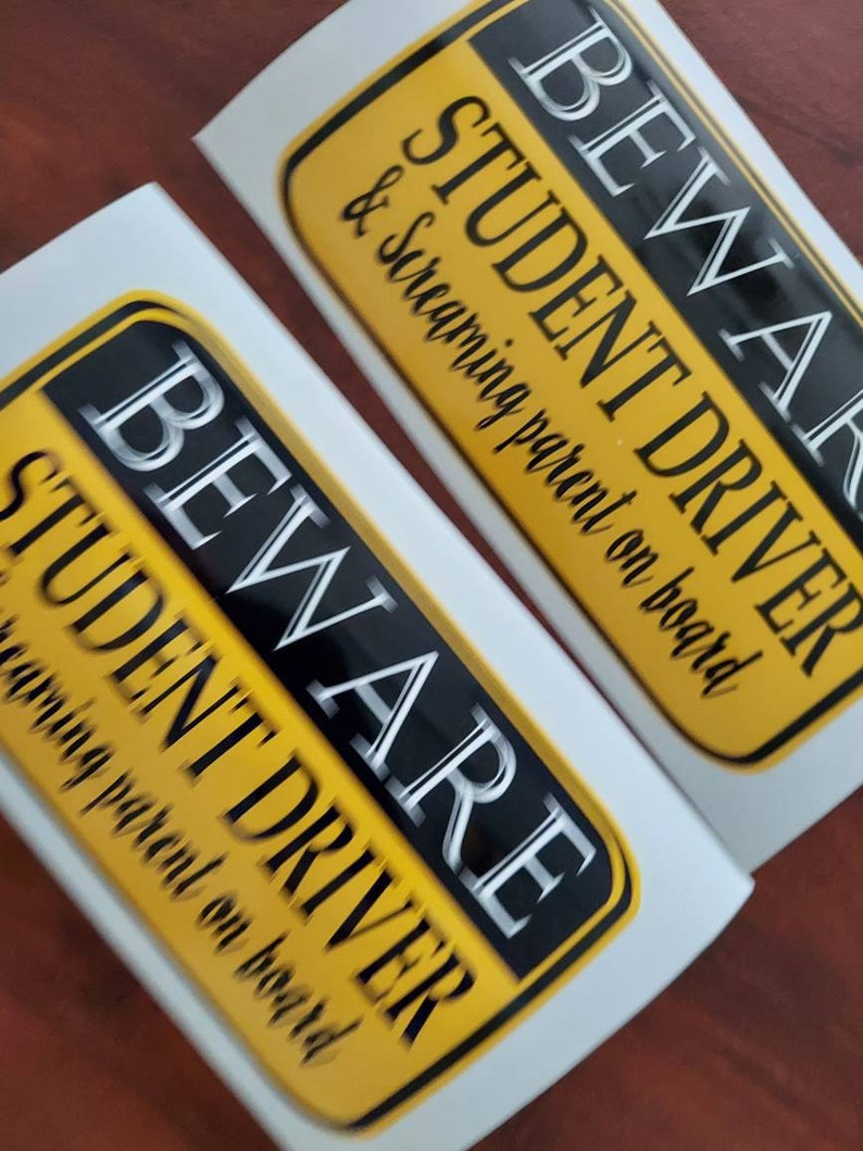 2 Student Driver Decal Beware & Screaming Parent on Board New | Etsy