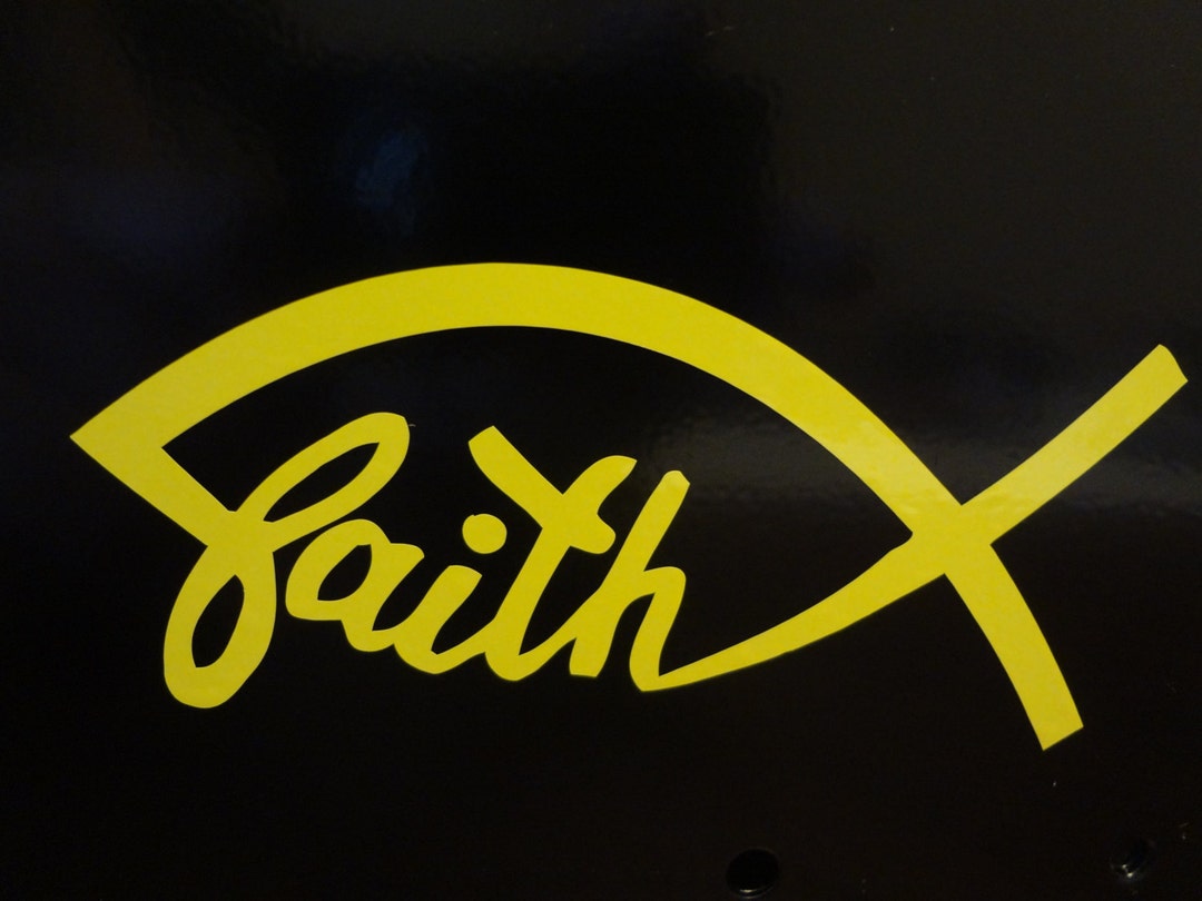 2 Decal Faith Fish Ichthys Christian Catholic Religion Gifts Bible ...