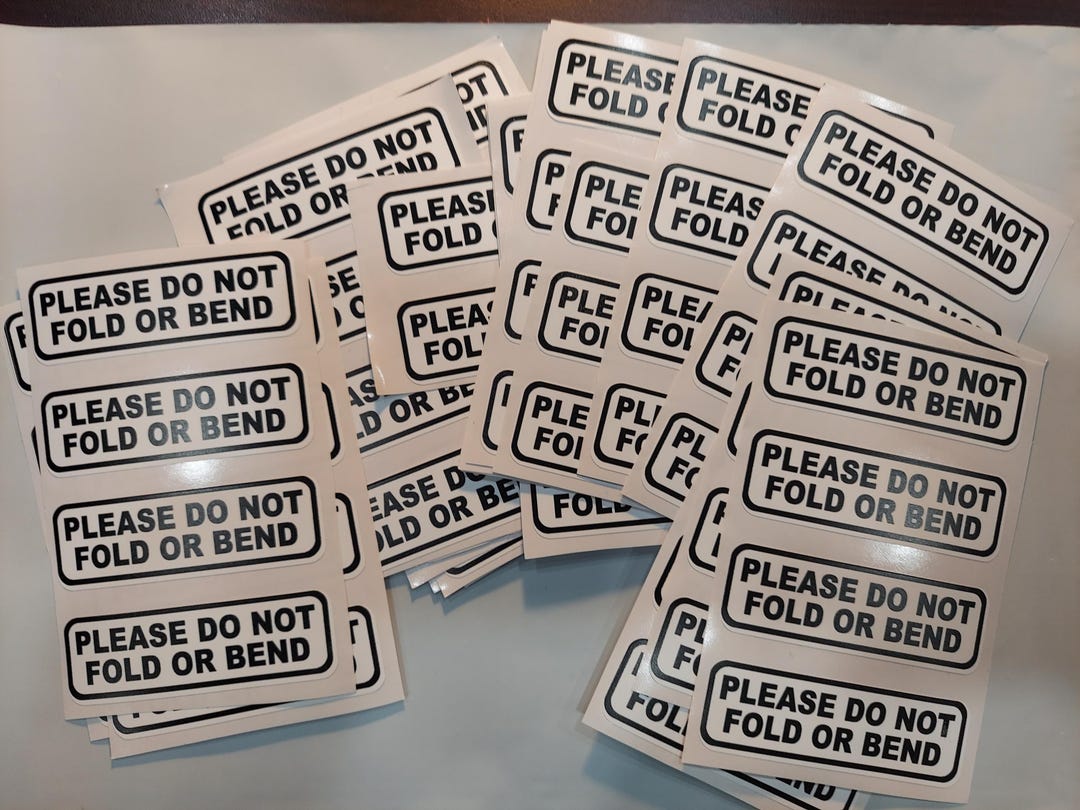 Stickers Please Do Not Fold or Bend Peel & Stick Decals Envelope ...