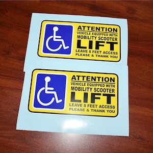 Wheelchair Ramp Vehicle Decal: Leave 8 Feet Access (set of 2) - Etsy