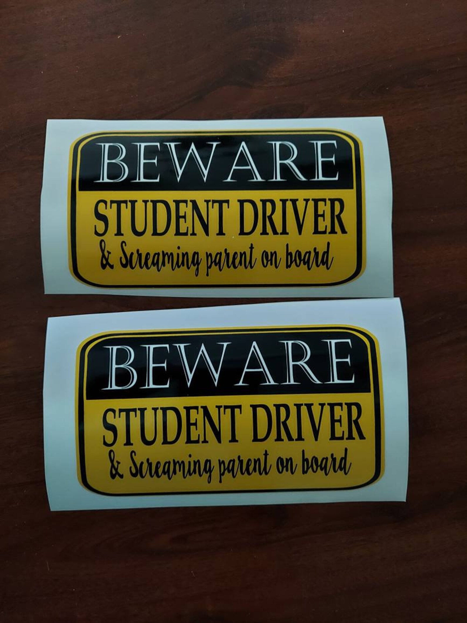 2 Student Driver Decal Beware & Screaming Parent on Board New | Etsy