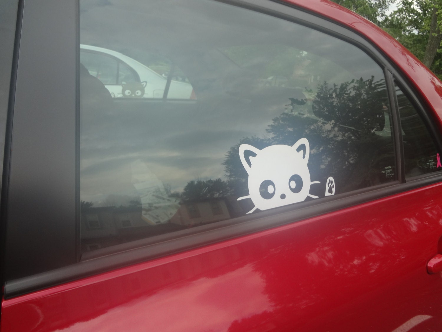 Peeking Cat Decal: Feline Car Window Sticker (set of 2) - Etsy