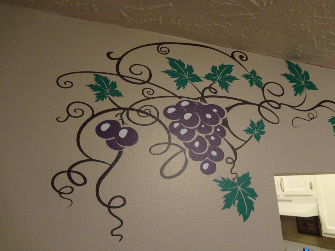 Grape Vine Decal Wine Home Decor Wall Art Sticker Kitchen | Etsy