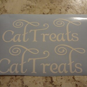 2 Cat Food Decal for Your Canister Can Sticker Vinyl Self Adhesive ...