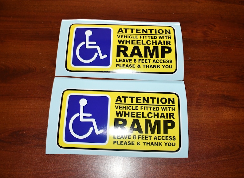 Wheelchair Ramp Mobility Scooter Lift Vehicle Decal: Leave 8 Feet ...