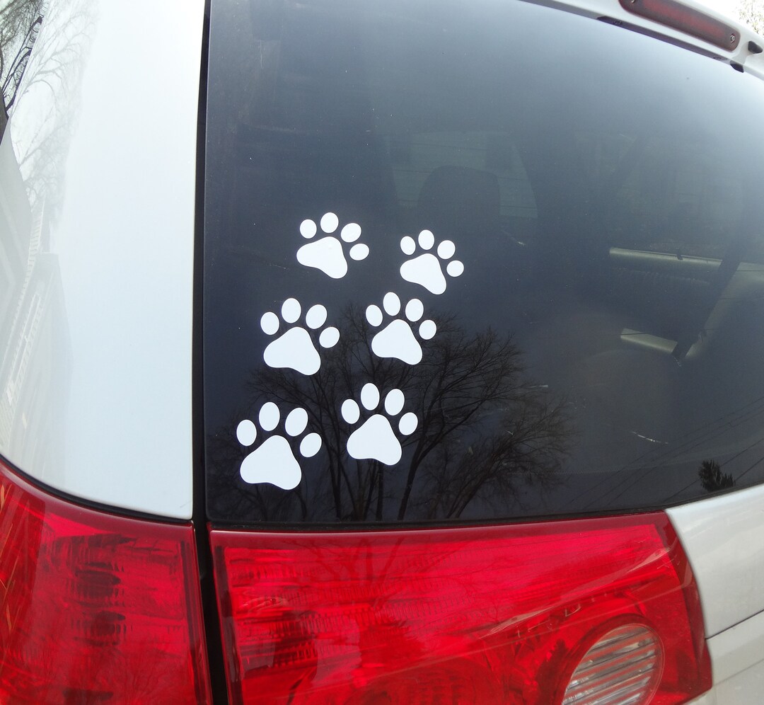 Dog Paw Print Decal Set: Car Window Stickers, Rescue Gift (20 Pc) - Etsy