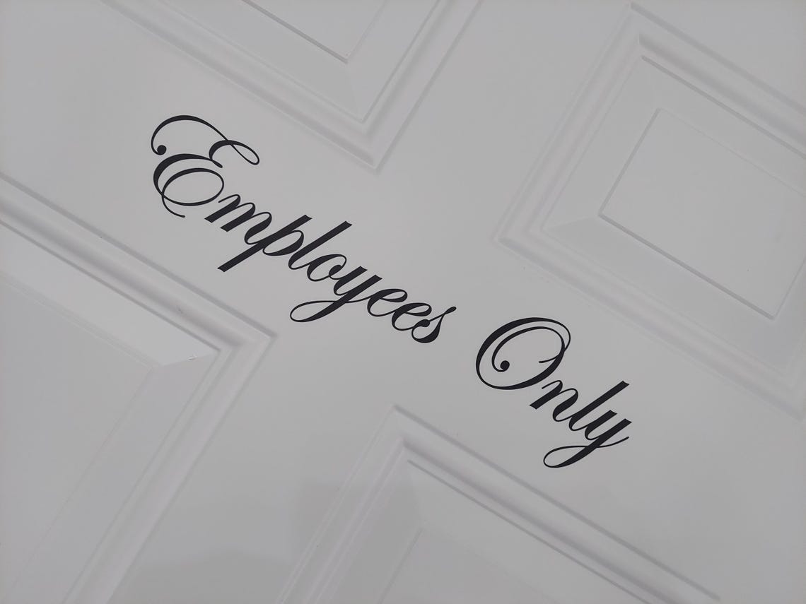 Employees Only Door Decal: Indoor/outdoor Vinyl Sign (set of 2) - Etsy