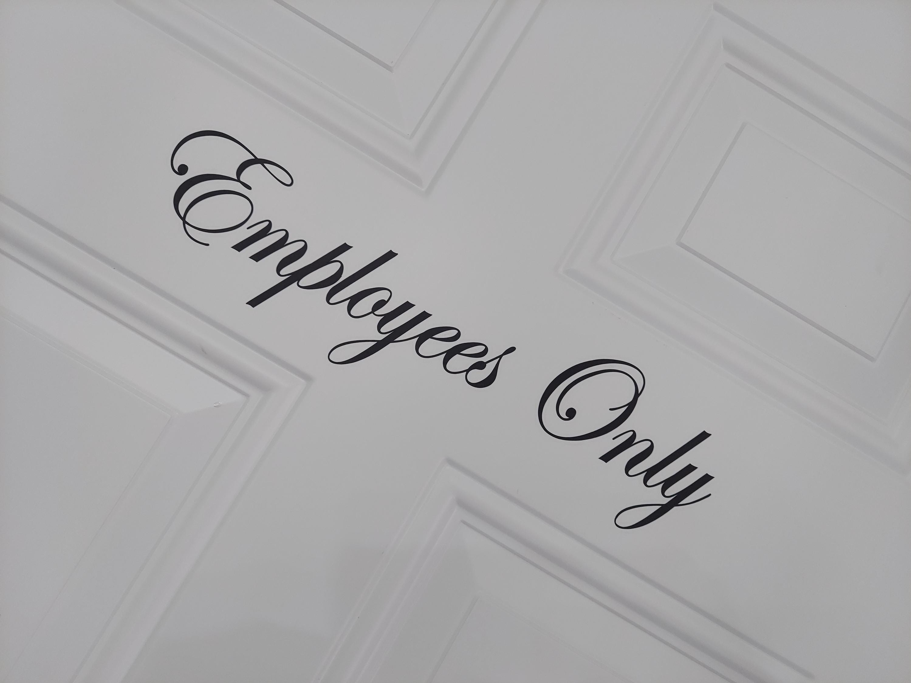 Employees Only Door Decal: Indoor/outdoor Vinyl Sign (set of 2) - Etsy