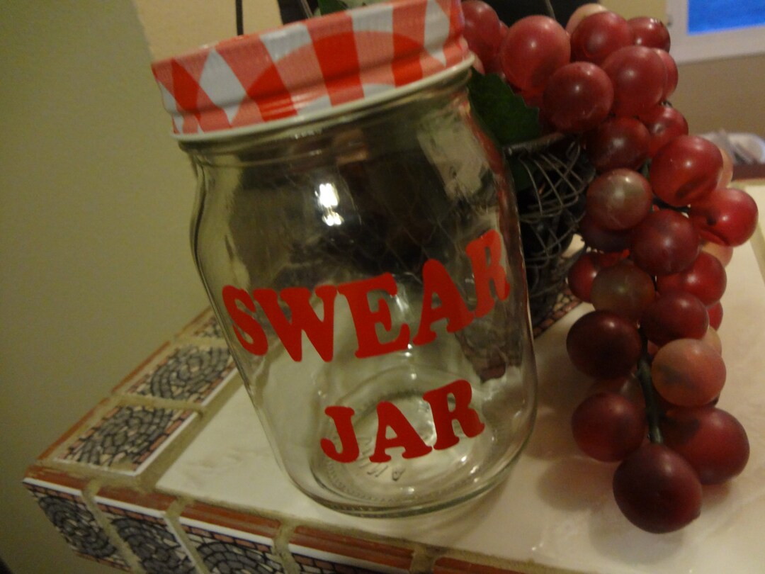 2 Swear Jar Cuss Mason Decal for Your Storage Box Label - Etsy
