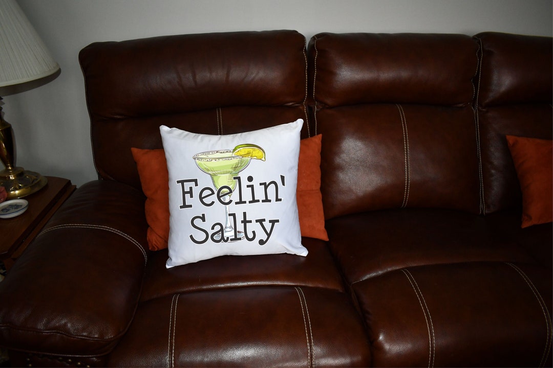 Feelin' Salty Margarita Pillow Cover: Barware Decor (16x16) - Etsy