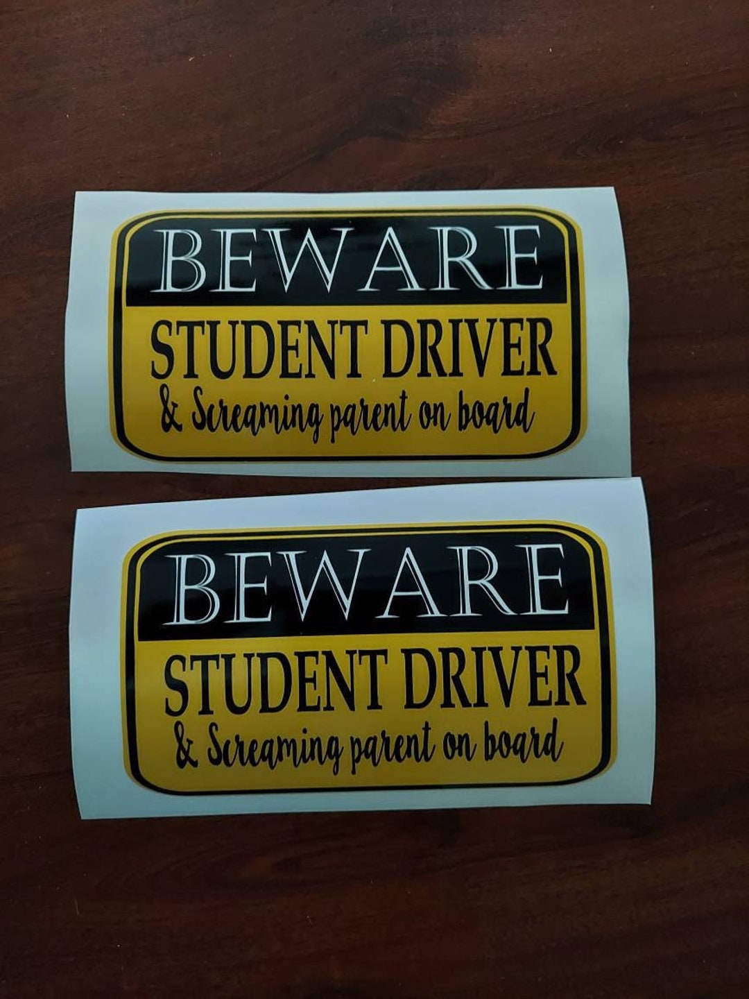 Student Driver Decal: Beware & Screaming Parent on Board - Funny Car ...