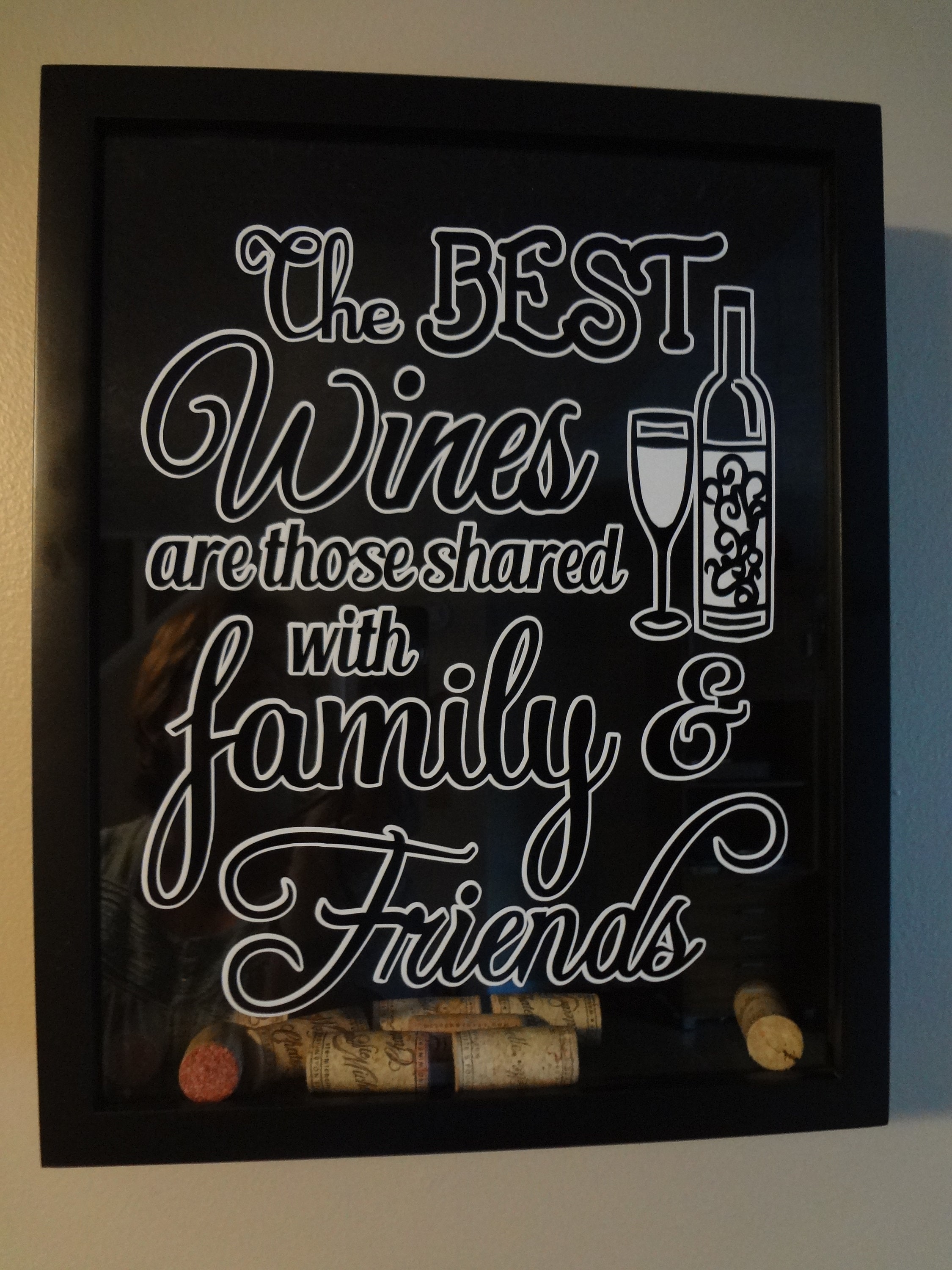 Decal Wine Glass Shadow Box Shadowbox Cork Home Decor Wall DIY | Etsy